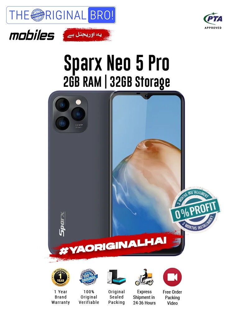 Sparx Neo 5 Pro | 2GB RAM - 32GB Storage | PTA Approved | 12 Months Warranty | Blue | The ...
